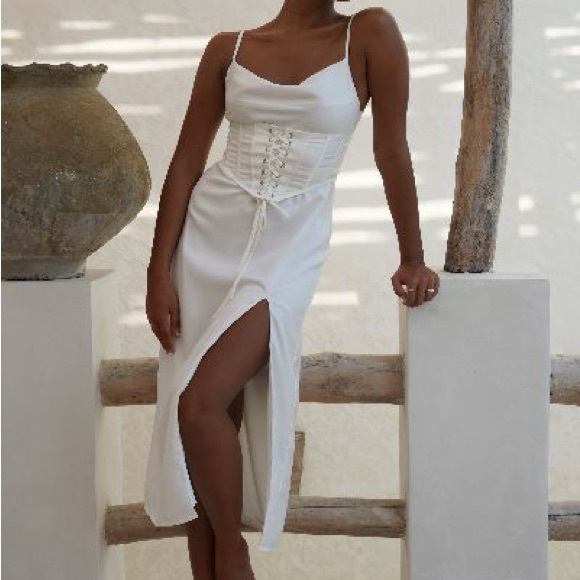Meshki | Dresses | Lucy Cowl Midi Dress With Corset Whitesize S | Poshmark